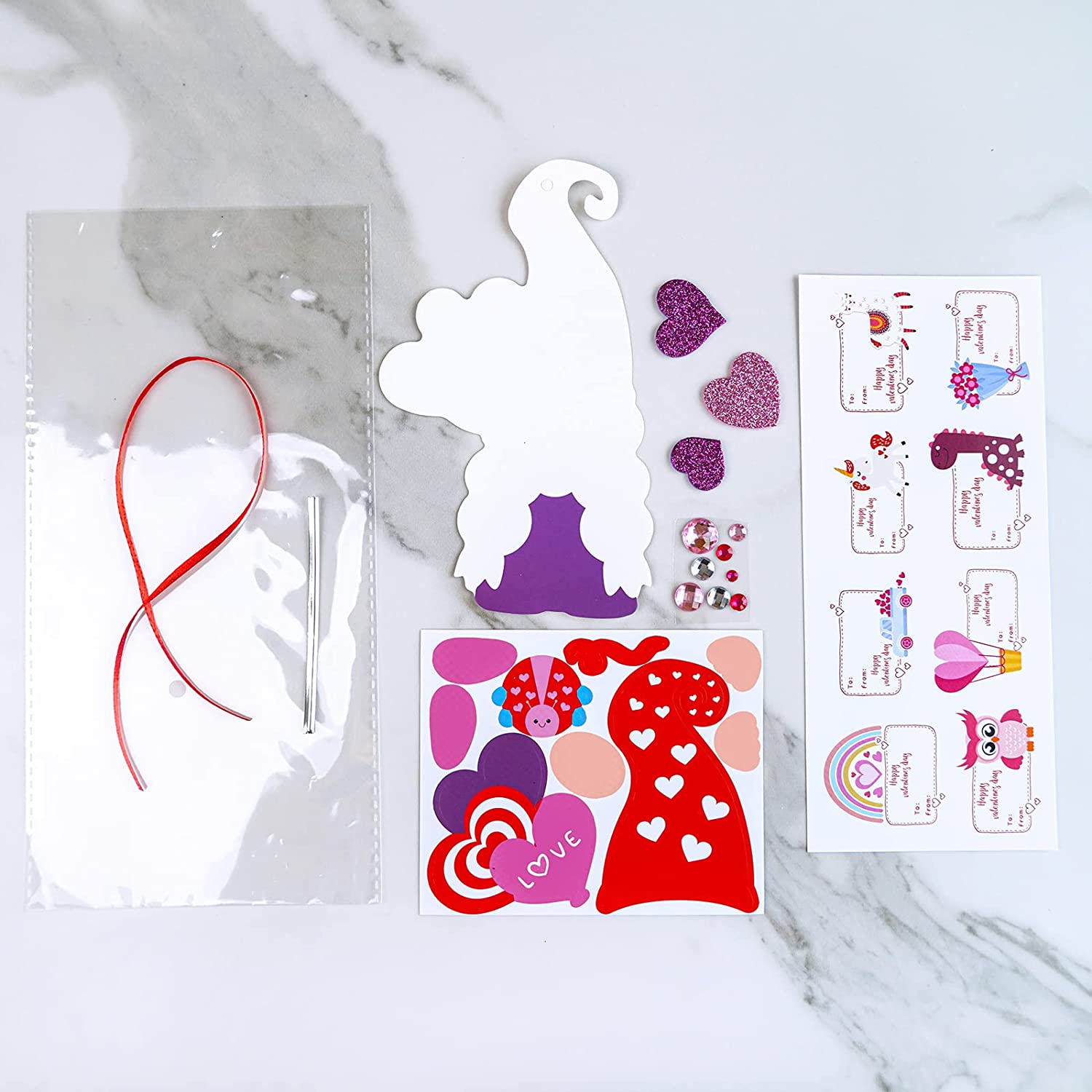 Winlyn 36 Sets Valentine's Day Gnome Ornaments Decorations DIY ...