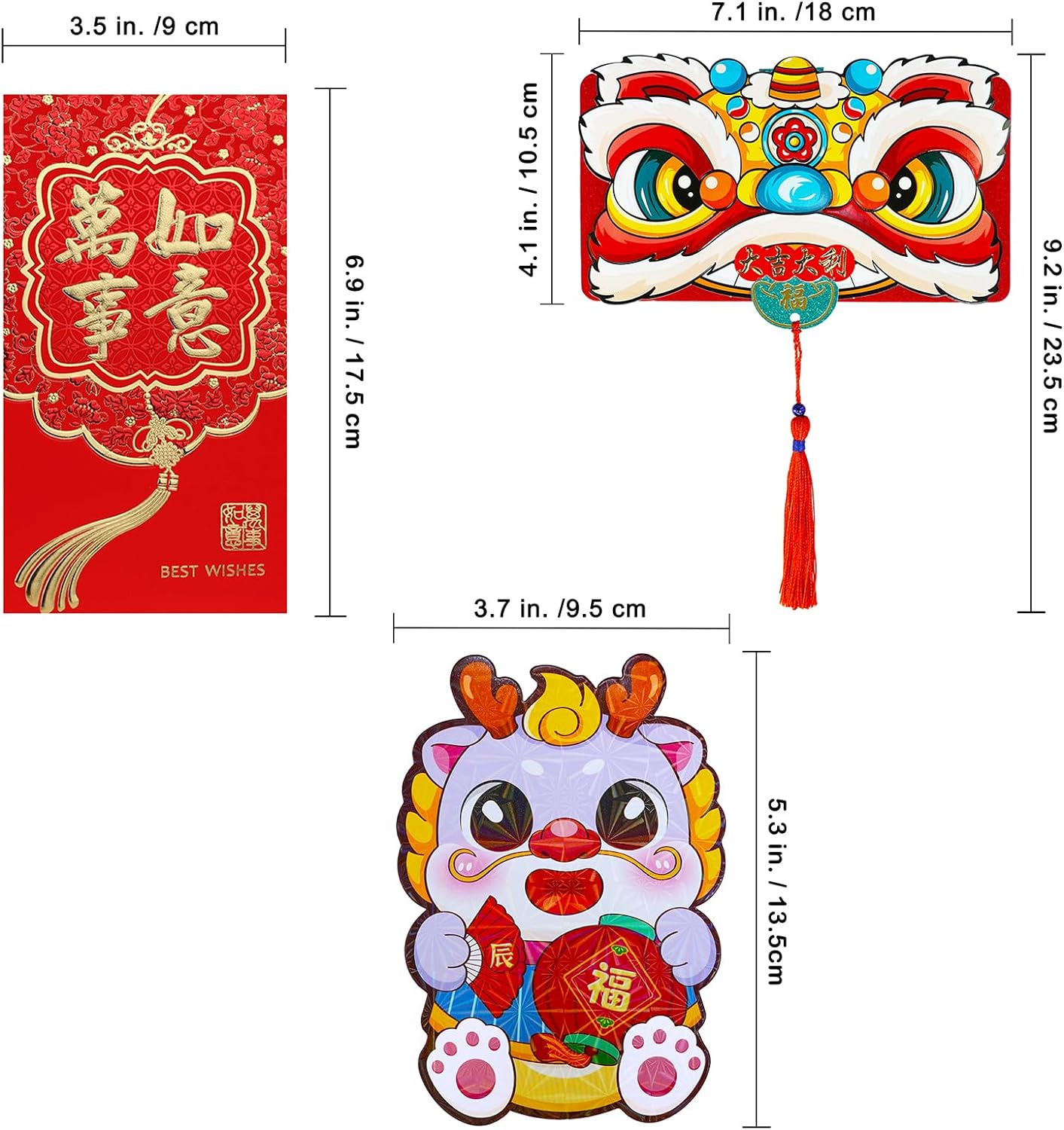 Winlyn 88 Pcs 32 Designs Chinese New Year Red Envelopes Bulk Lucky ...