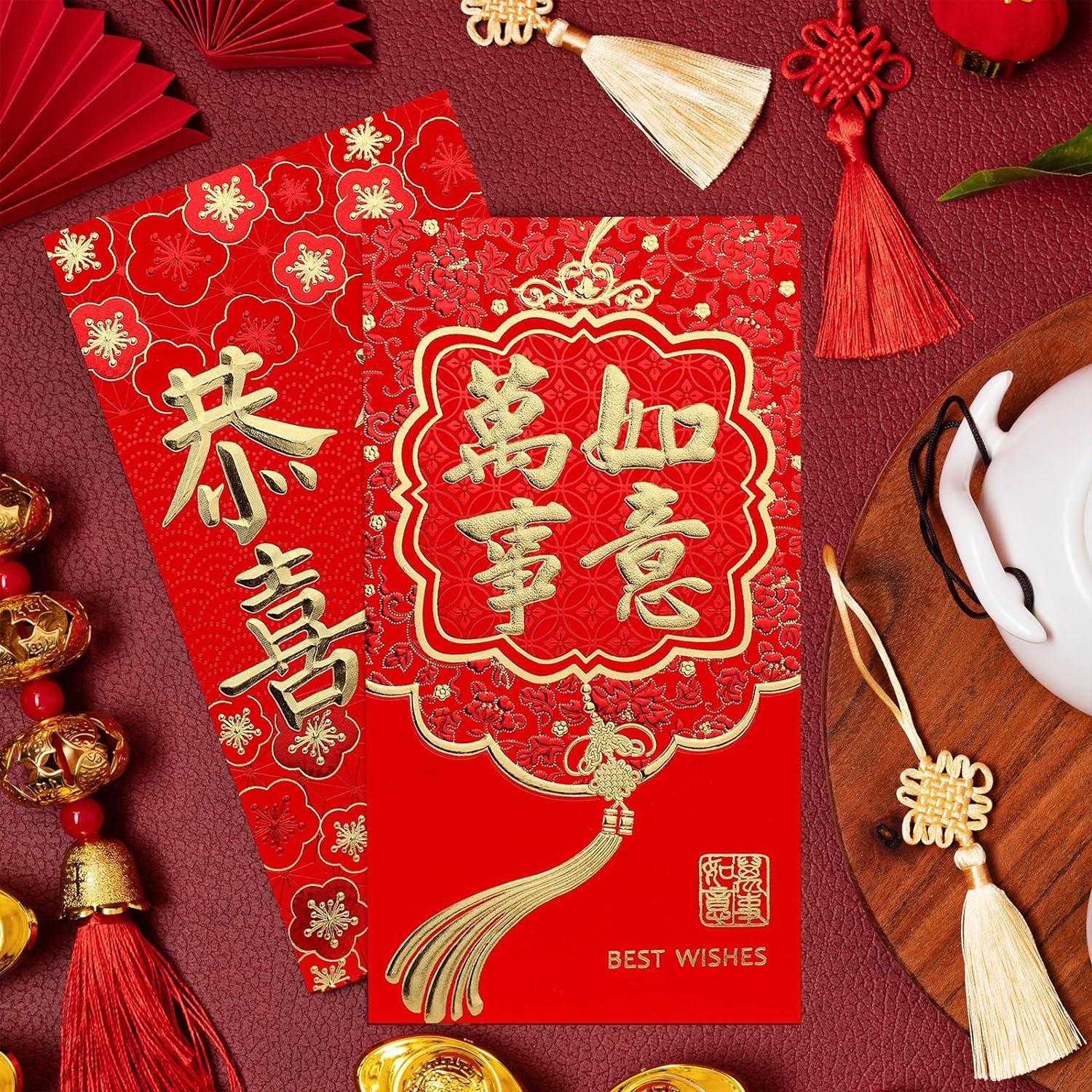 Winlyn 88 Pcs 32 Designs Chinese New Year Red Envelopes Bulk Lucky ...